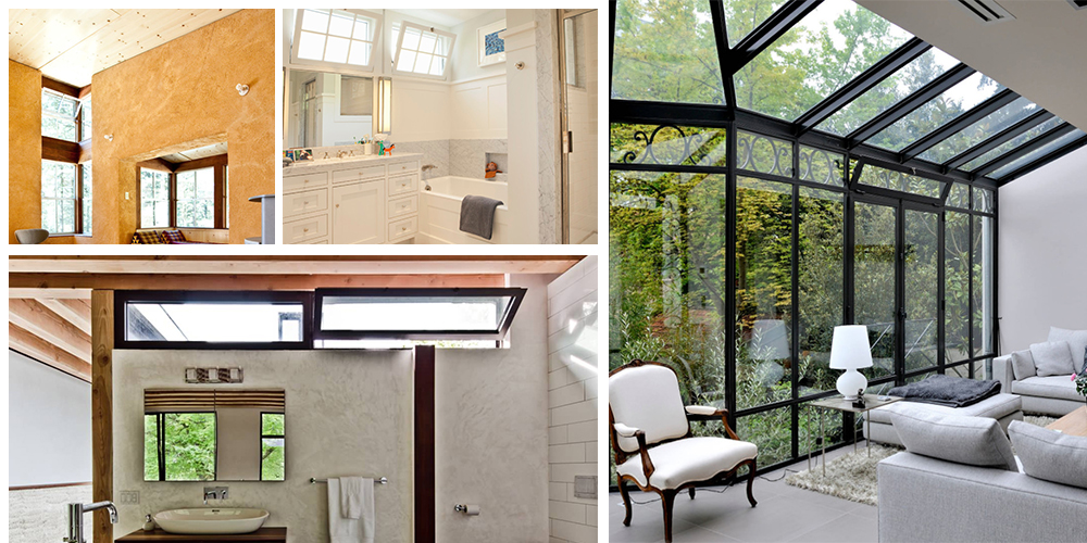 Aluminium Profile Hopper Window With Tempered Glass